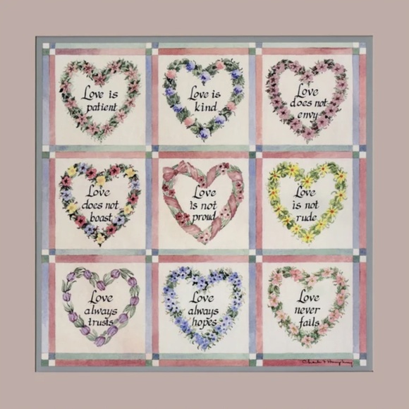 Art | Colorful Love Heart Art Calligraphy Typography Text Patchwork Art ...